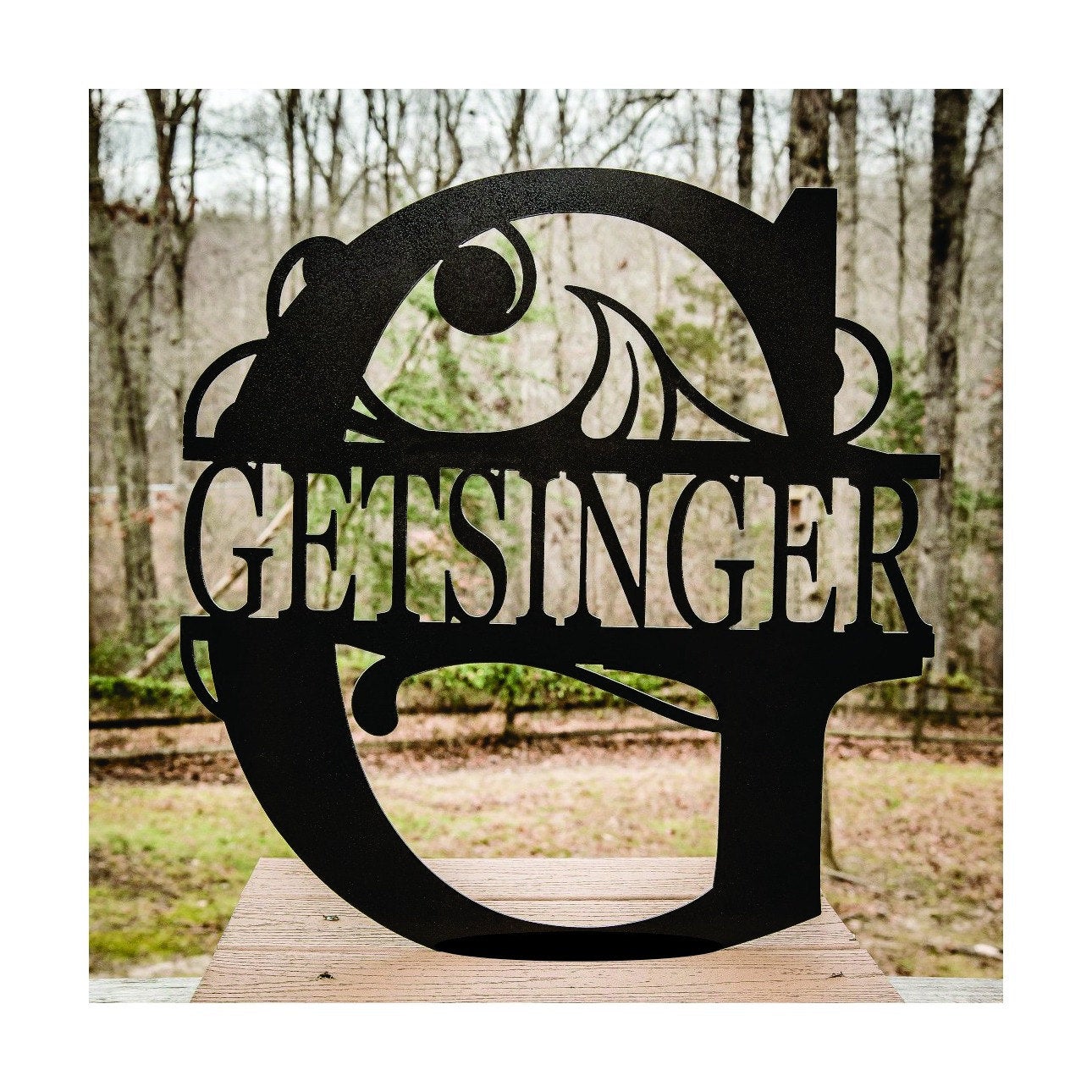 Flourish Personalized Metal Name Sign – 4 Phase Fabrication